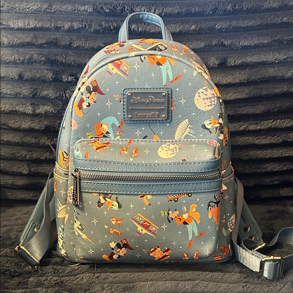 Loungefly | Bags | Disney Parks Loungefly Mini Backpack Park Icons ...